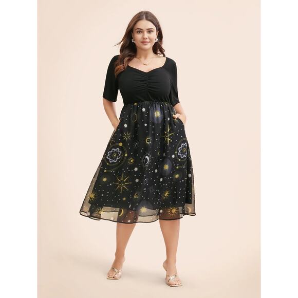BloomChic | Dresses | Size 26 4x Bloomchic Halloween Moon Star Print ...